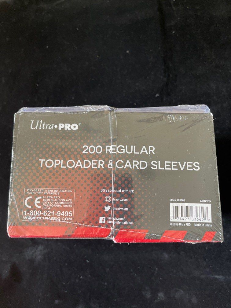 美國 USA Ultra Pro 原裝 35pt 卡套 卡夾 US Ultrapro 200 Regular Toploader & 200 Sleeves toploaders Sleeve ...