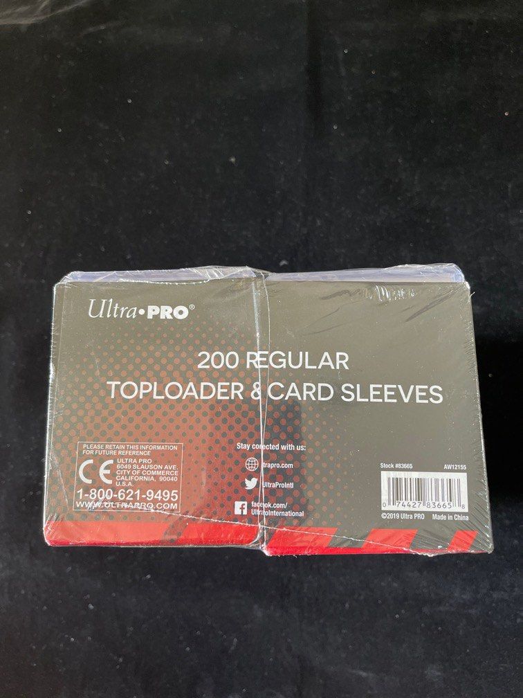 美國 USA Ultra Pro 原裝 35pt 卡套 卡夾 US Ultrapro 200 Regular Toploader & 200 Sleeves toploaders Sleeve ...