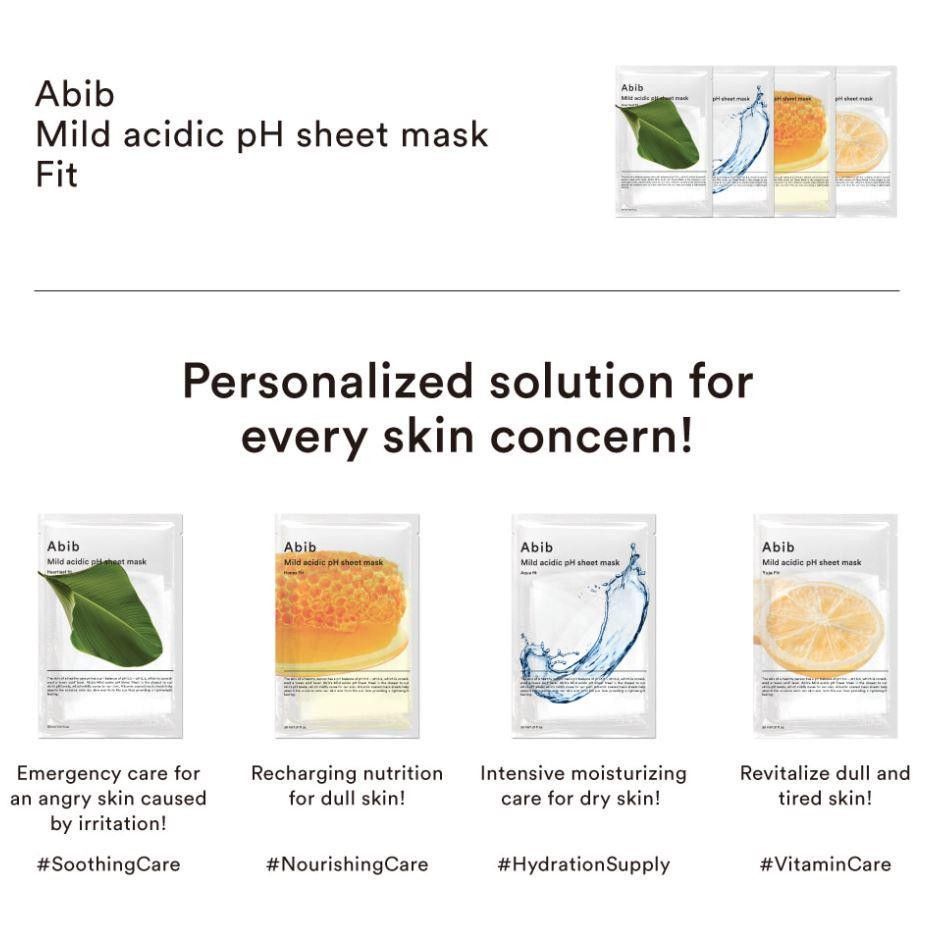 ABIB Mild Acidic pH Sheet Mask Heartleaf Fit, Beauty & Personal Care, Face, Face Care on Carousell