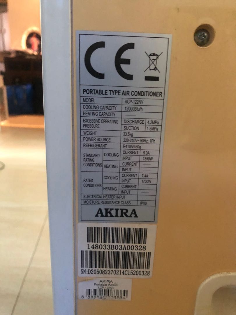 Akira Portable Air Con, TV & Home Appliances, Air Conditioners ...