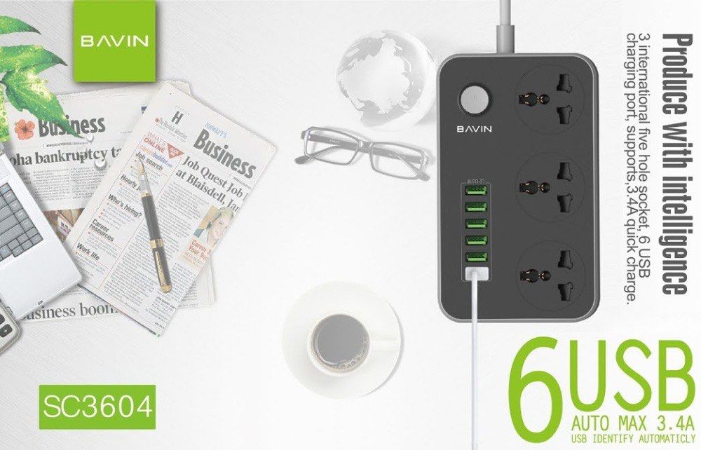 Bavin 6USB with power socket, Furniture & Home Living, Home Improvement ...
