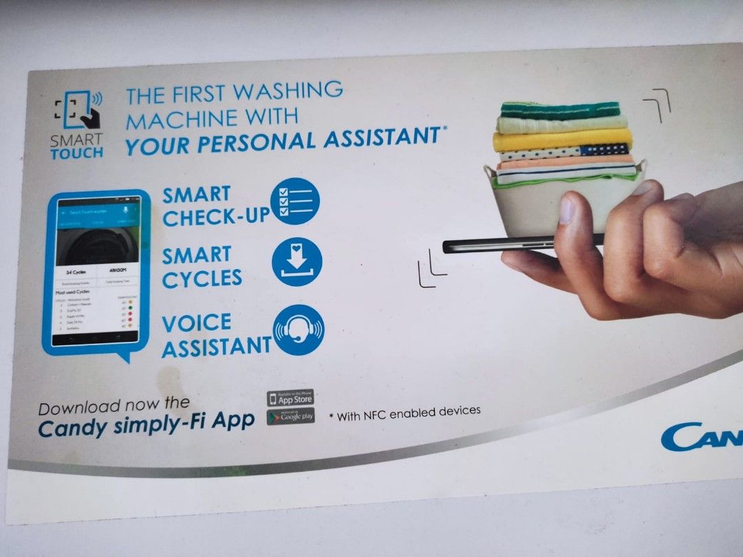 Candy smart washing machine WiFi automatic laundry washer water ...