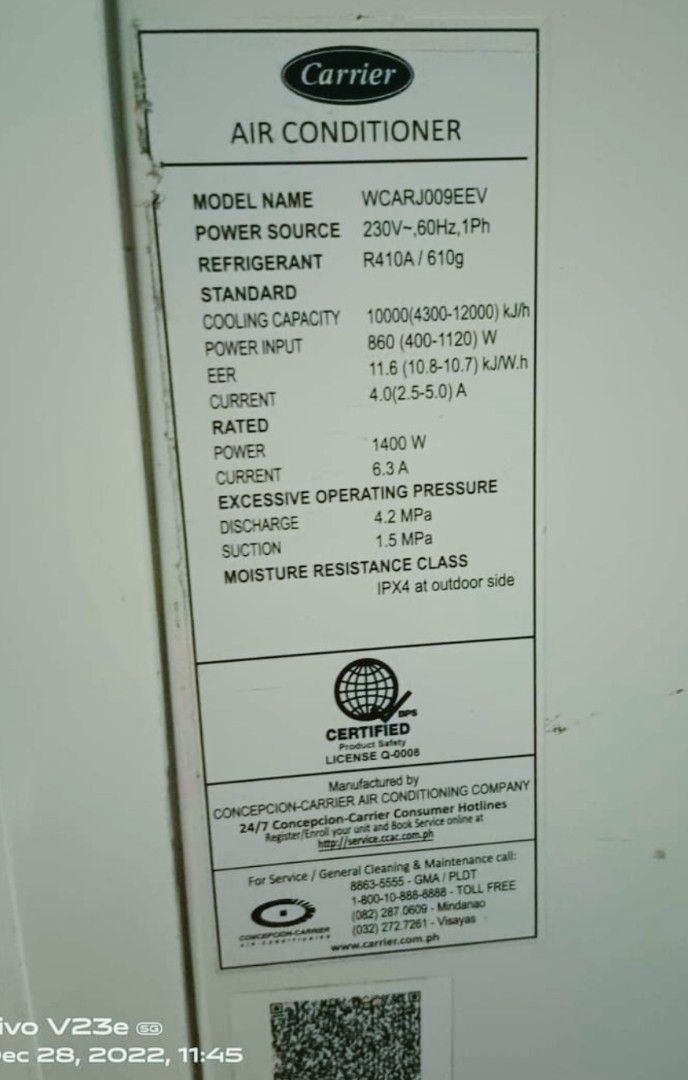 CARRIER WINDOW-TYPE, TV & Home Appliances, Air Conditioning and Heating ...