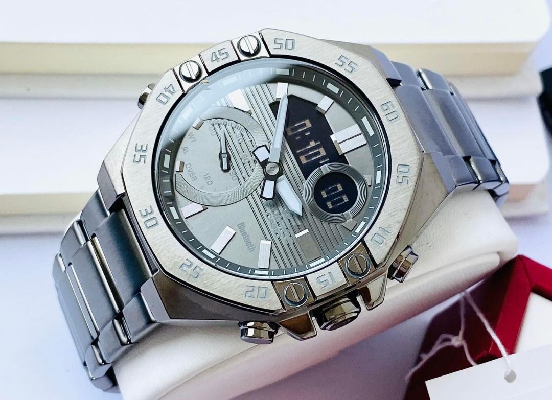 Casio Edifice ECB-10DC-1B Octagonal Gray Ion Plated Chronograph ...