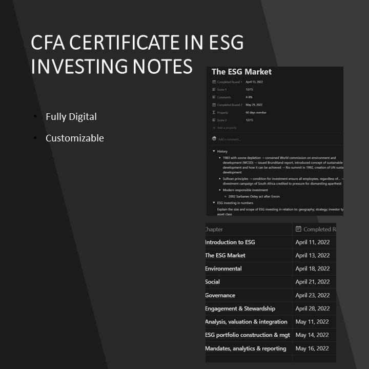 CFA ESG Notes, Hobbies & Toys, Books & Magazines, Textbooks on Carousell