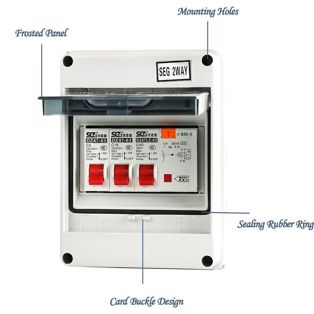 Consumer Unit Circuit Breaker Panel, 2-Way Mini Leakage Proof Circuit ...