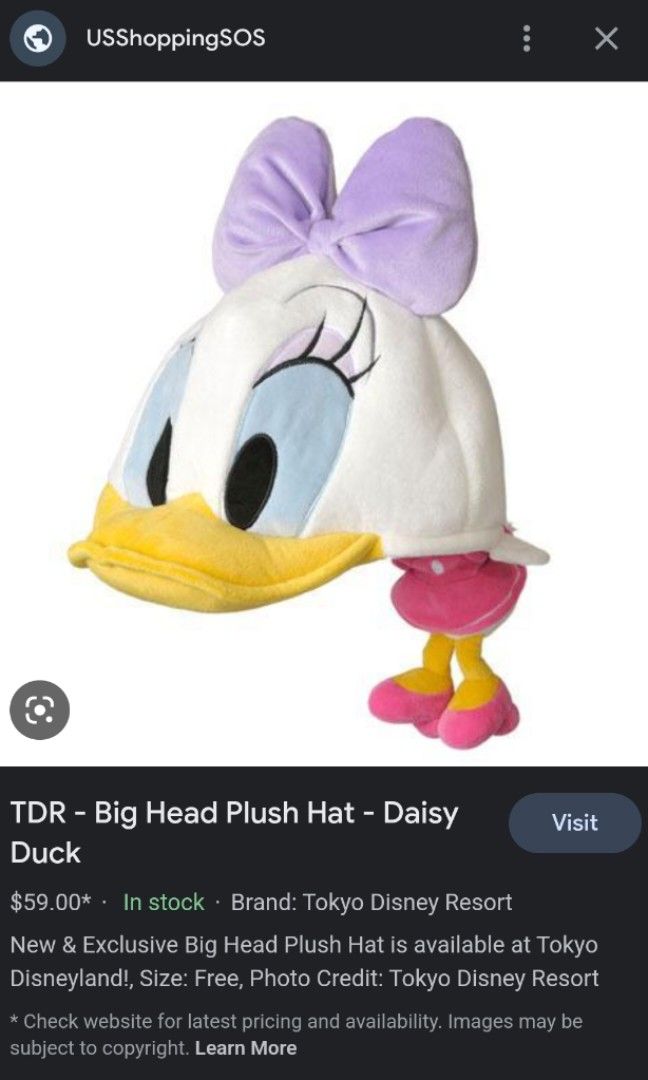 Daisy Duck Hat Tokyo Disney Resort, Hobbies & Toys, Collectibles ...