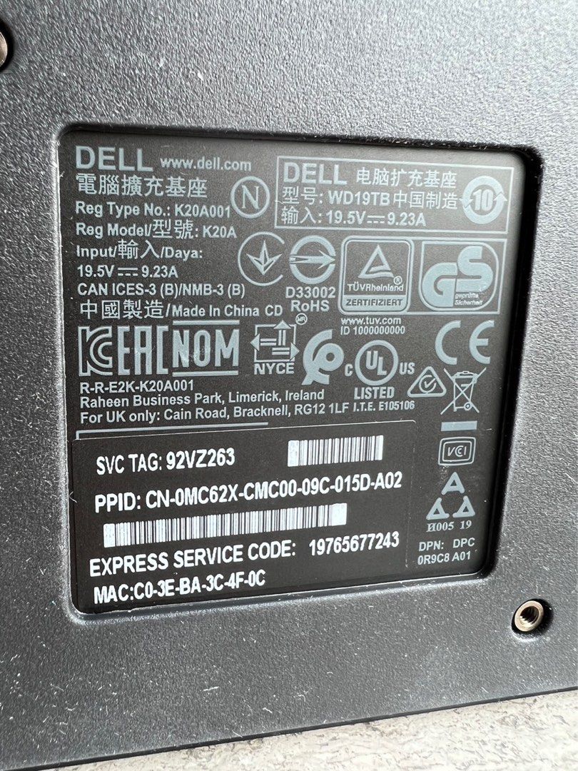 Dell WD19TB thunderbolt dock, 電腦＆科技, 電腦周邊及配件, 電腦線、轉接線及轉換器 - Carousell