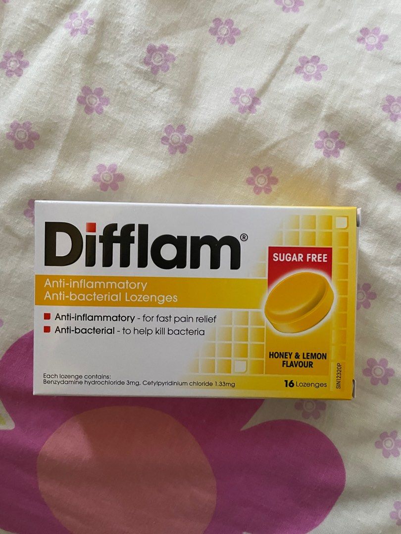 Difflam Lozenges (honey lemon flavour), Health & Nutrition, Health ...