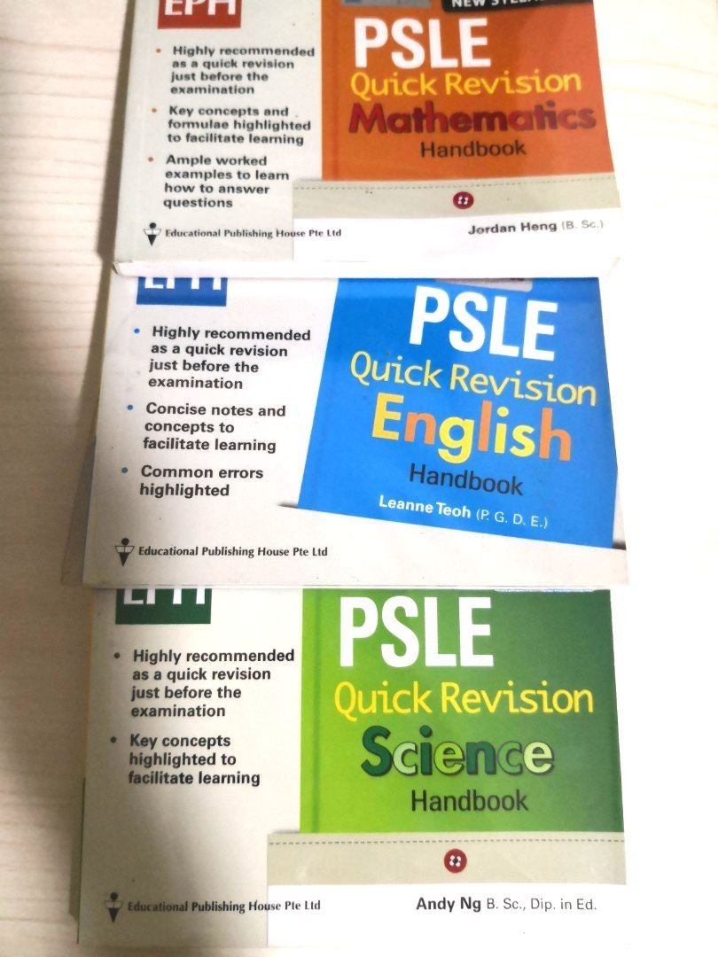 EPH PSLE Quick Revision Handbook (English, Math, Science), Hobbies ...
