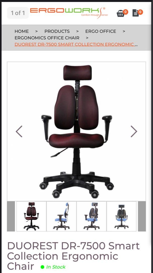Ergoworks Duorest DR-7500 Smart Collection Ergonomic Office Chair, Furniture & Home Living ...