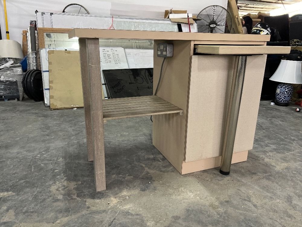 (F20048931) Light Brown Compact Retractable Work Desk / Meja Kerja ...