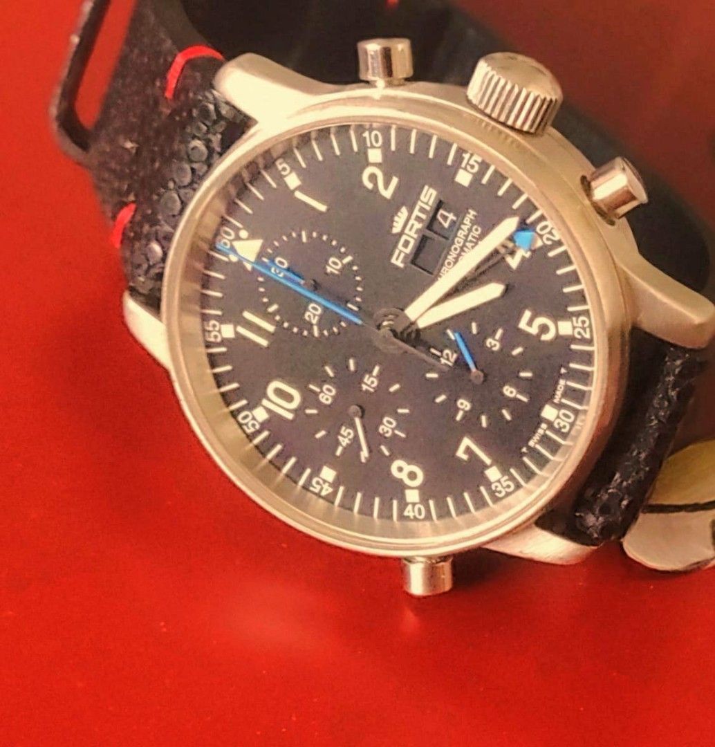 Platinum ! Fortis Alarm Platin Flieger Chronograph pilot, Luxury ...