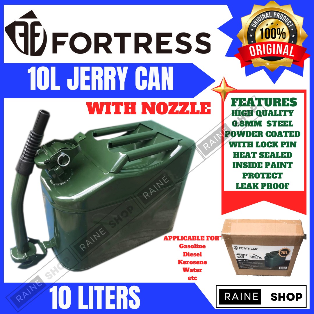 Fortress 10L Jerry Can Fuel Tank Oil Gaoline Dieel Tank, Car Parts & Accessories, Other ...