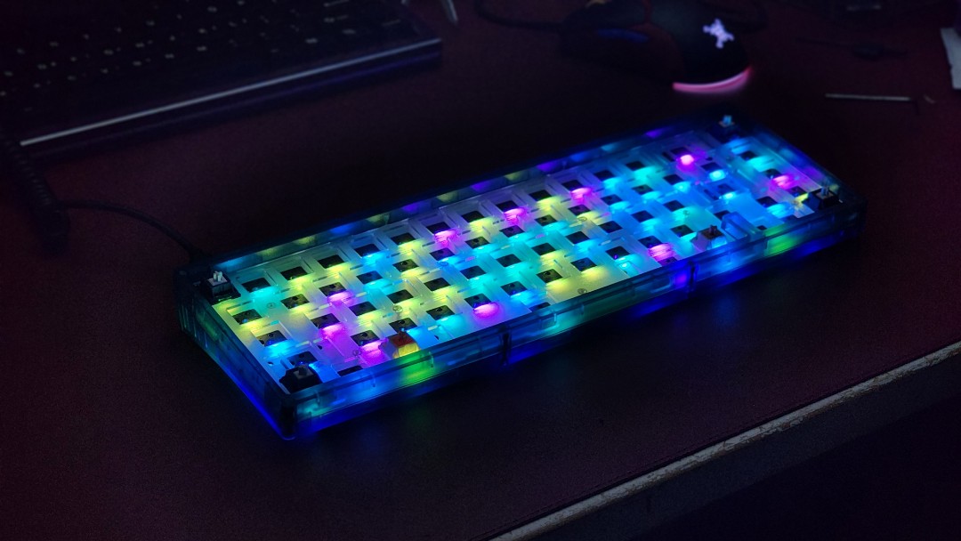(Full RGB + Knob Compatible) KBD67 lite R3 Blue Custom mechanical ...