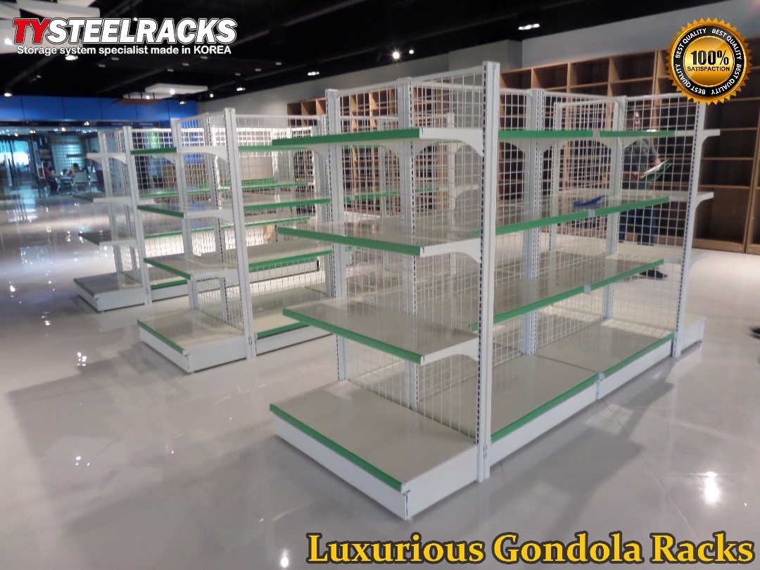 Gondola grocery racks korean display shelves heavy duty supermarket ...