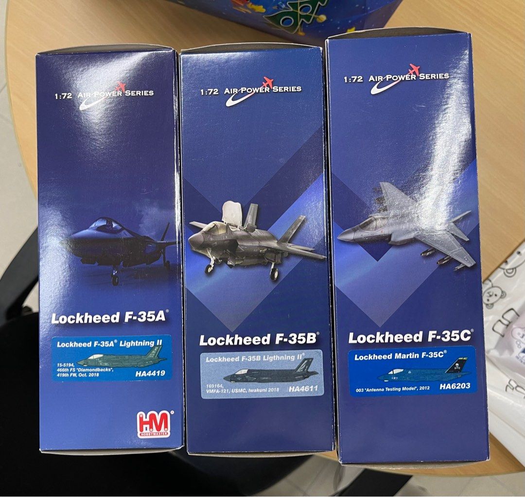 Hobby Master F35A/B/C set of 3 diecast fighter jets 1/72, Hobbies ...