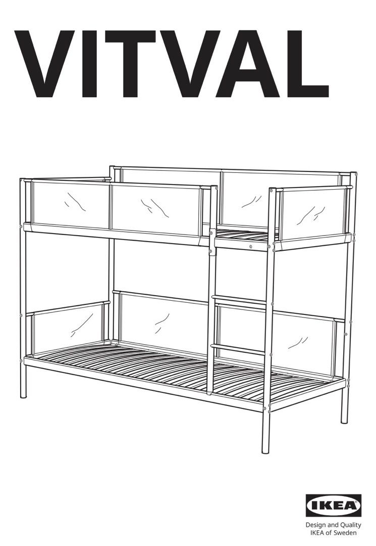 Ikea vitval bunk bed 90x200cm, Furniture & Home Living, Furniture, Bed Frames & Mattresses on ...