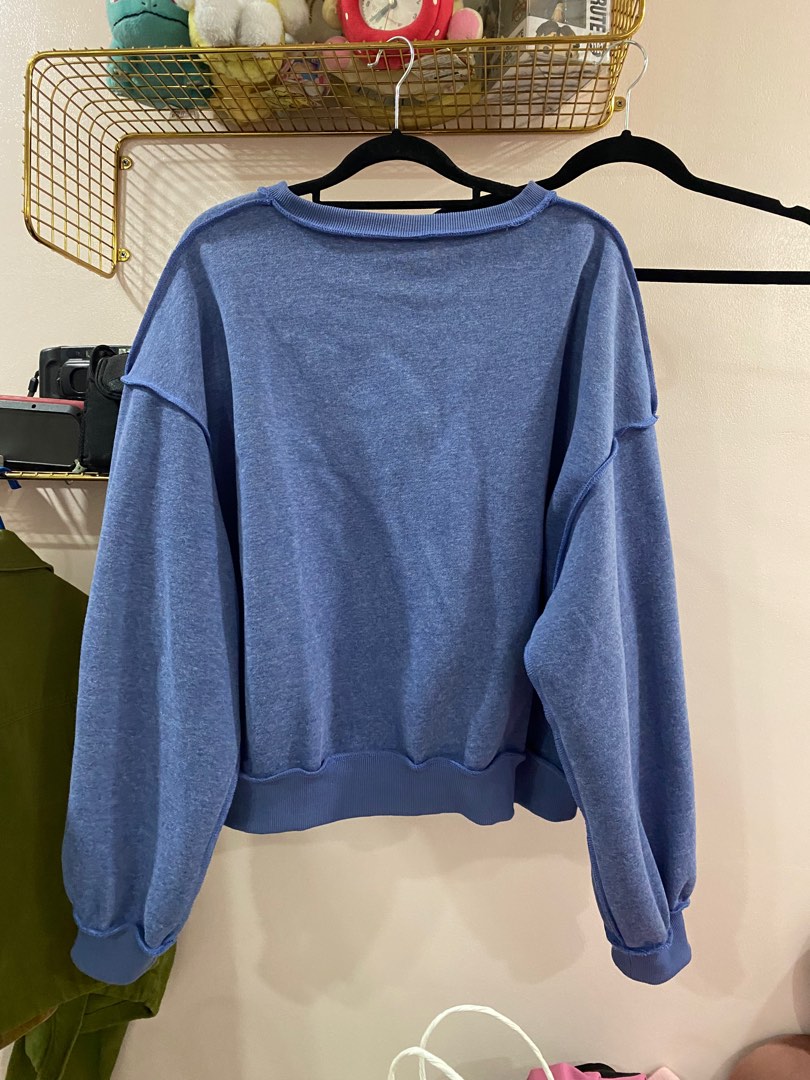 Inside Out Style Blue Sweater, Women's Fashion, Coats, Jackets and ...