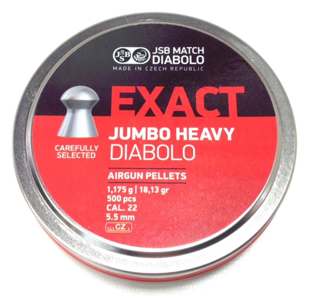 JSB Exact Jumbo Heavy .22 18,13gr 500pcs, Sports Equipment, Other ...