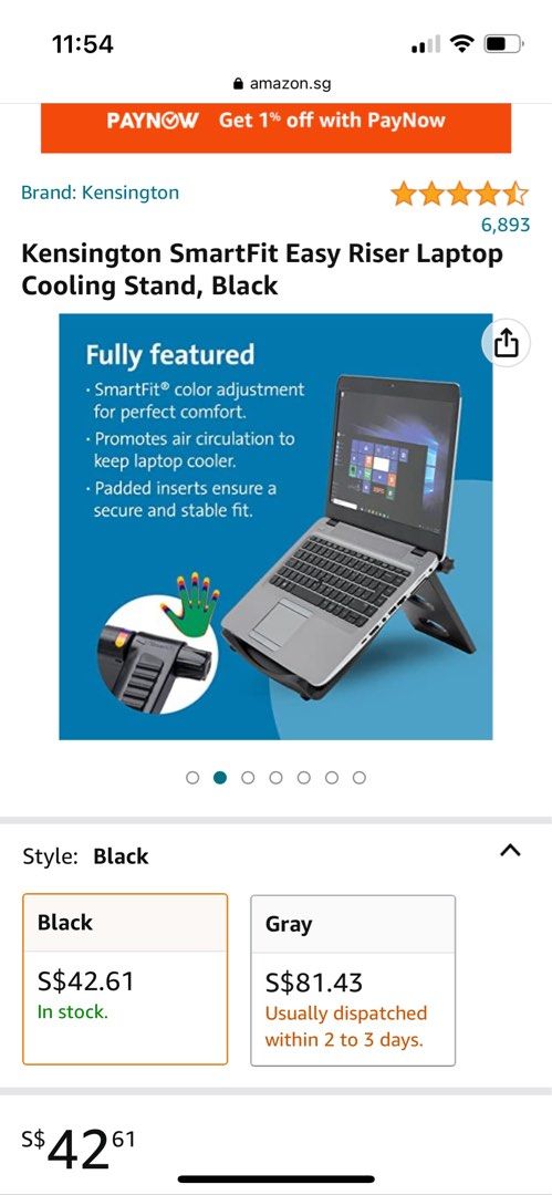 Kensington laptop stand - Easy Riser (Collapsable/ foldable), Computers ...