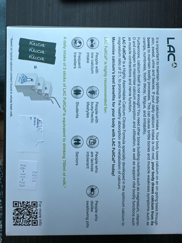 LAC Calcium Citrate Supplement Formula Lemon Flavour, Health ...