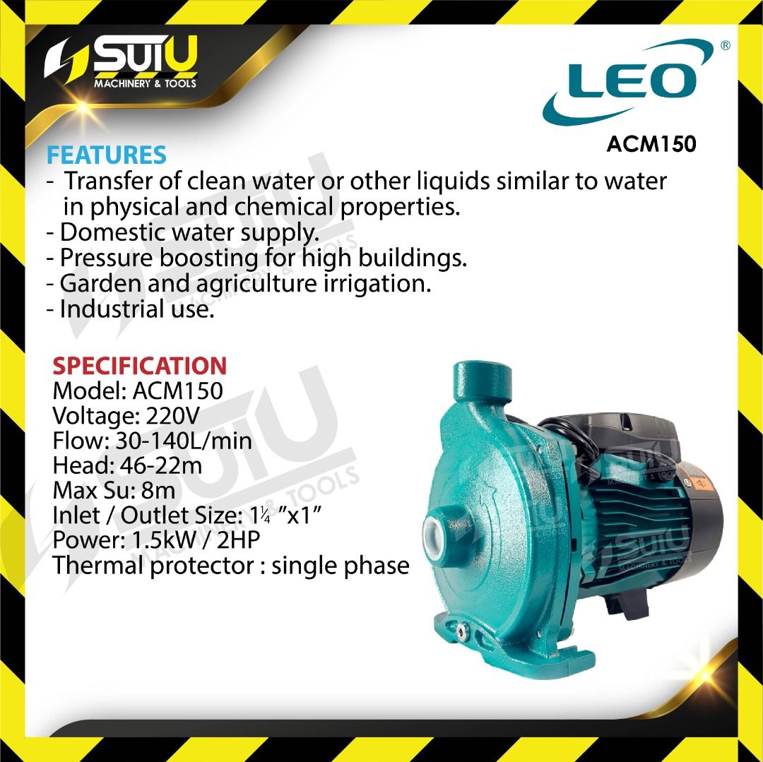 LEO ACM150 2HP Centrifugal Pump / Pam Empar 1.5kW, Furniture & Home Living, Gardening, Hose and ...