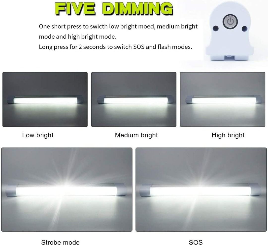 LETOUR LED Tube Magnetic Light Work Lights 6000Lumens 5 Lighting ...