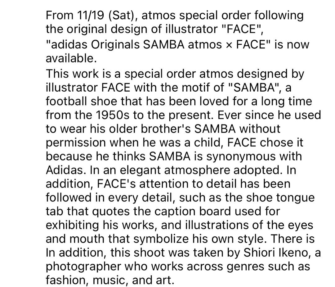 SALE SALE SALE : FACE x Atmos x Adidas Samba Limited Edition , Men's Fashion, Footwear, Sneakers ...
