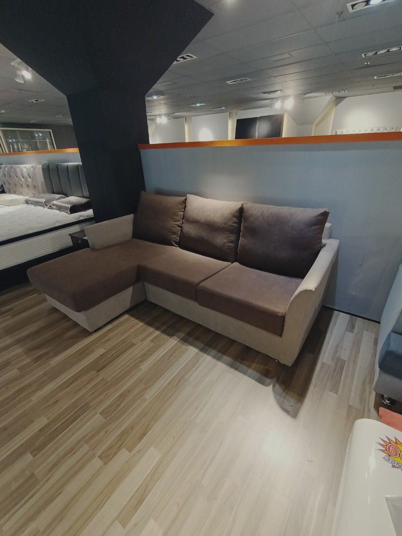 L-shape Sofa full fabric (230cm), Furniture & Home Living, Furniture ...