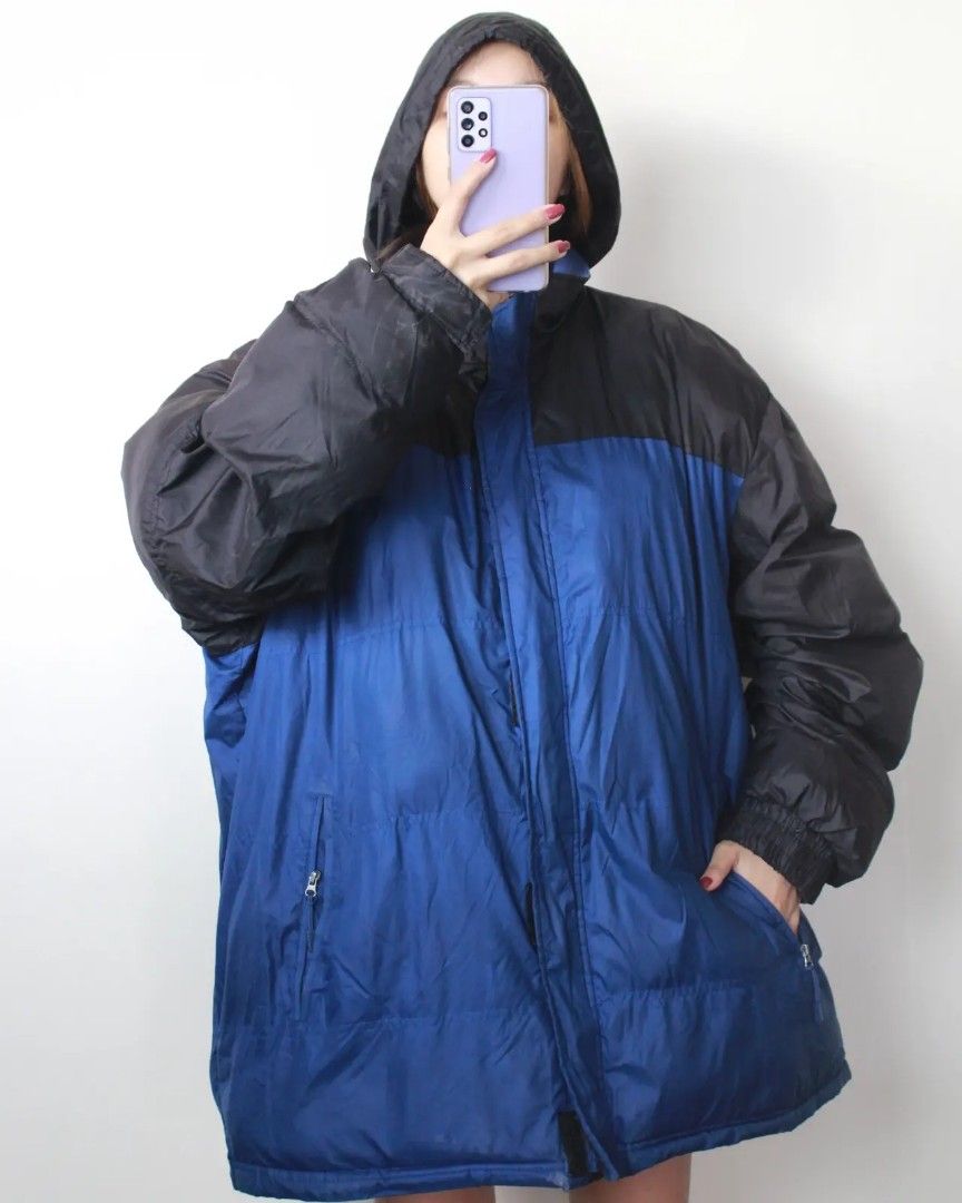 Mens Black and Blue Puffer Jacket, Men's Fashion, Coats, Jackets and ...