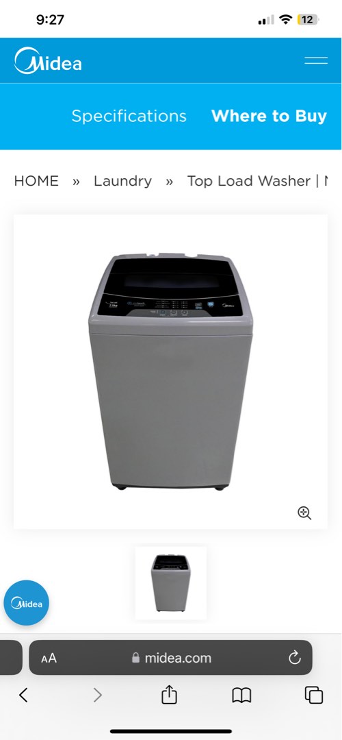 Midea Automatic Washing Machine, TV & Home Appliances, Washing Machines ...
