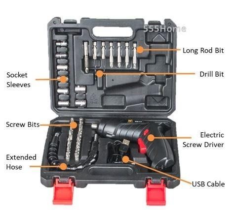Mini Electric Screwdriver Set / USB Power Tool Kit / Cordless Drill Set ...