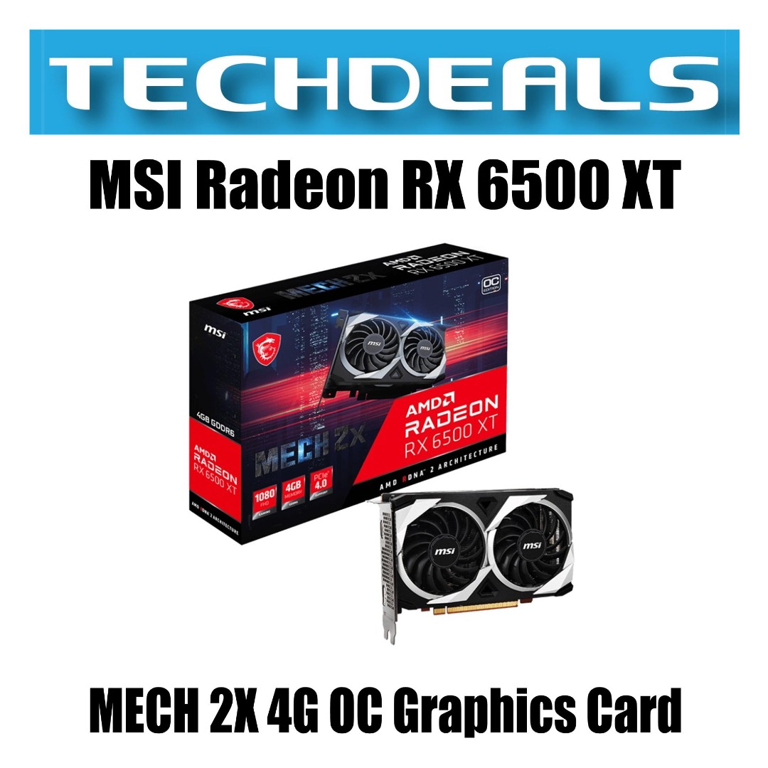 MSI Radeon RX 6500 XT MECH 2X 4G OC Graphics Card, Computers & Tech ...