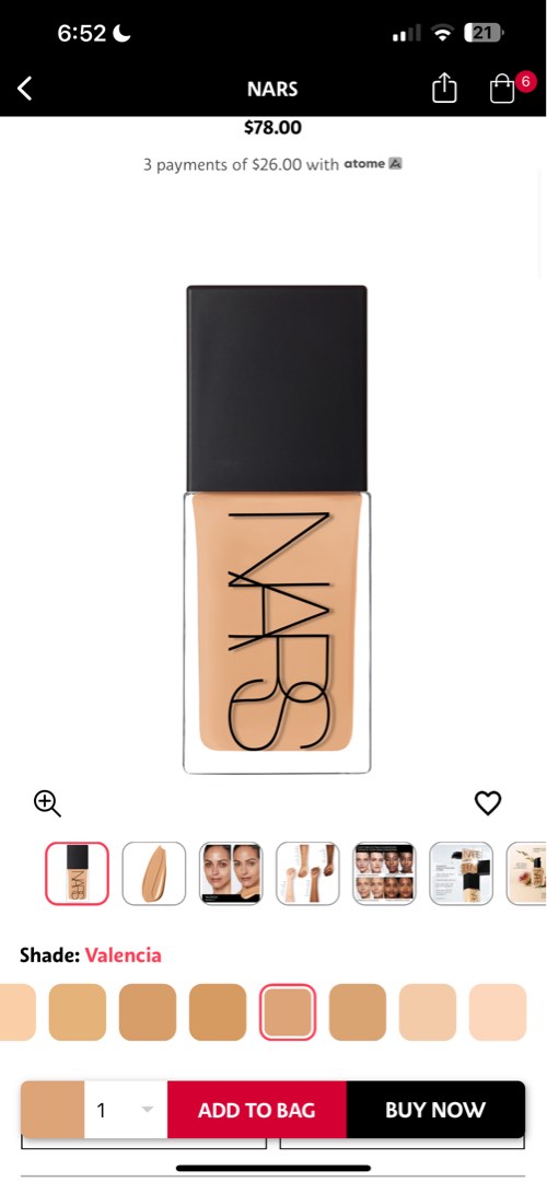nars light reflecting foundation (valencia), Beauty & Personal Care ...