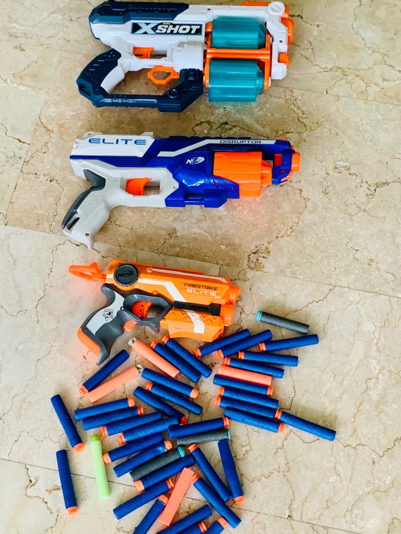 Nerf Bundle 40+ bullets, Hobbies & Toys, Toys & Games on Carousell
