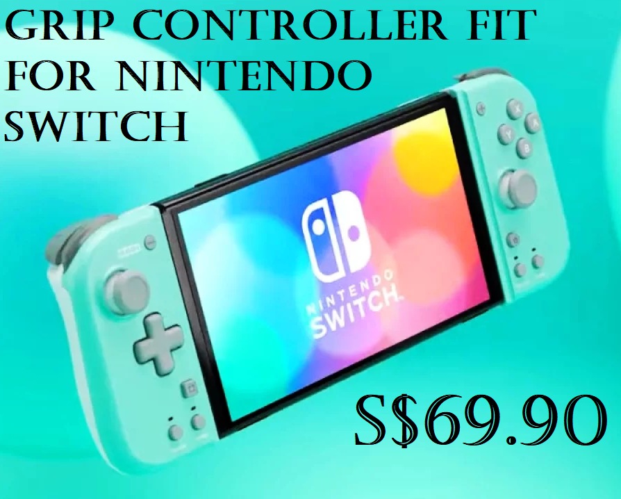 Nintendo Switch Grip Controller Fit Mint green+White, Video Gaming ...