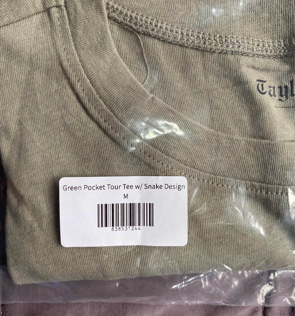 Official Taylor Swift Reputation Green Pocket Tour Tee w/ Snake Design ...