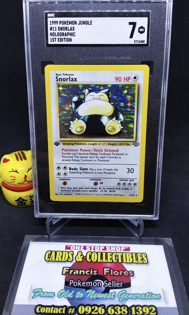 Pokemon GRADED Card - SGC 7: SNORLAX #11 - HOLO (JUNGLE / 1ST EDITION ...