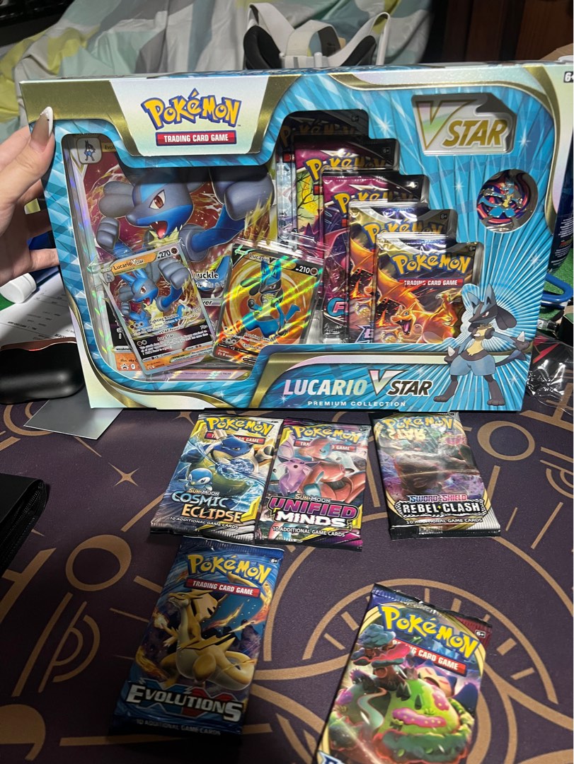 Pokemon Booster Packs & Lucario VSTAR Box, Hobbies & Toys, Toys & Games ...
