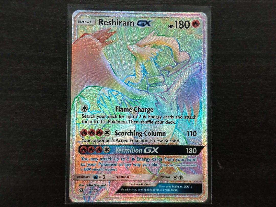 Pokemon Reshiram GX Hyper Rare 71/70, Hobbies & Toys, Toys & Games on ...