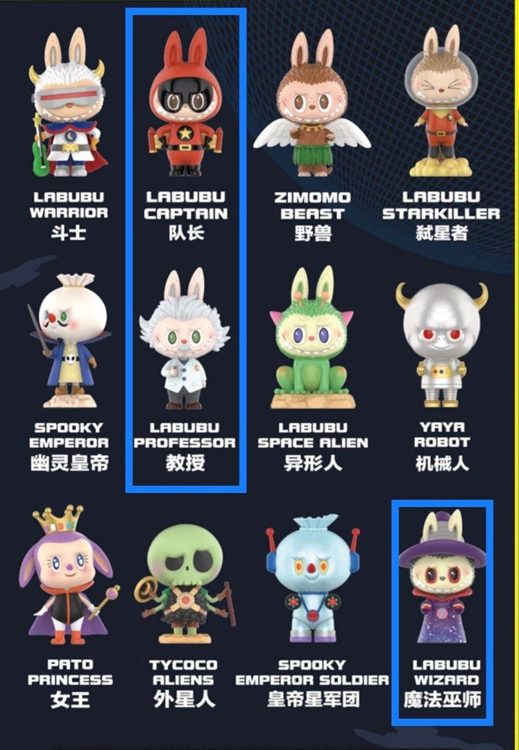 Popmart Labubu Space Adventure-Labubu Wizard 魔法巫師 & 教授, 興趣及遊戲, 玩具 & 遊戲類 ...