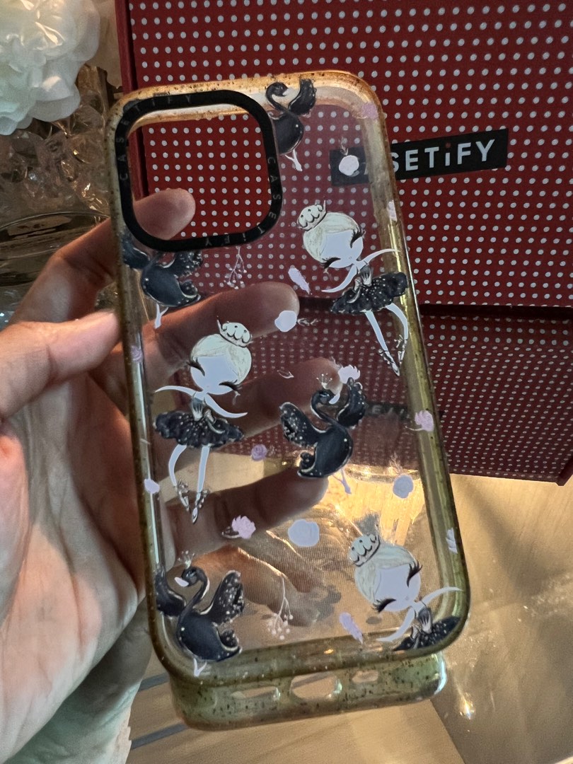 Preloved Casetify iPhone 13 Pro ballerina swan case, Mobile Phones ...