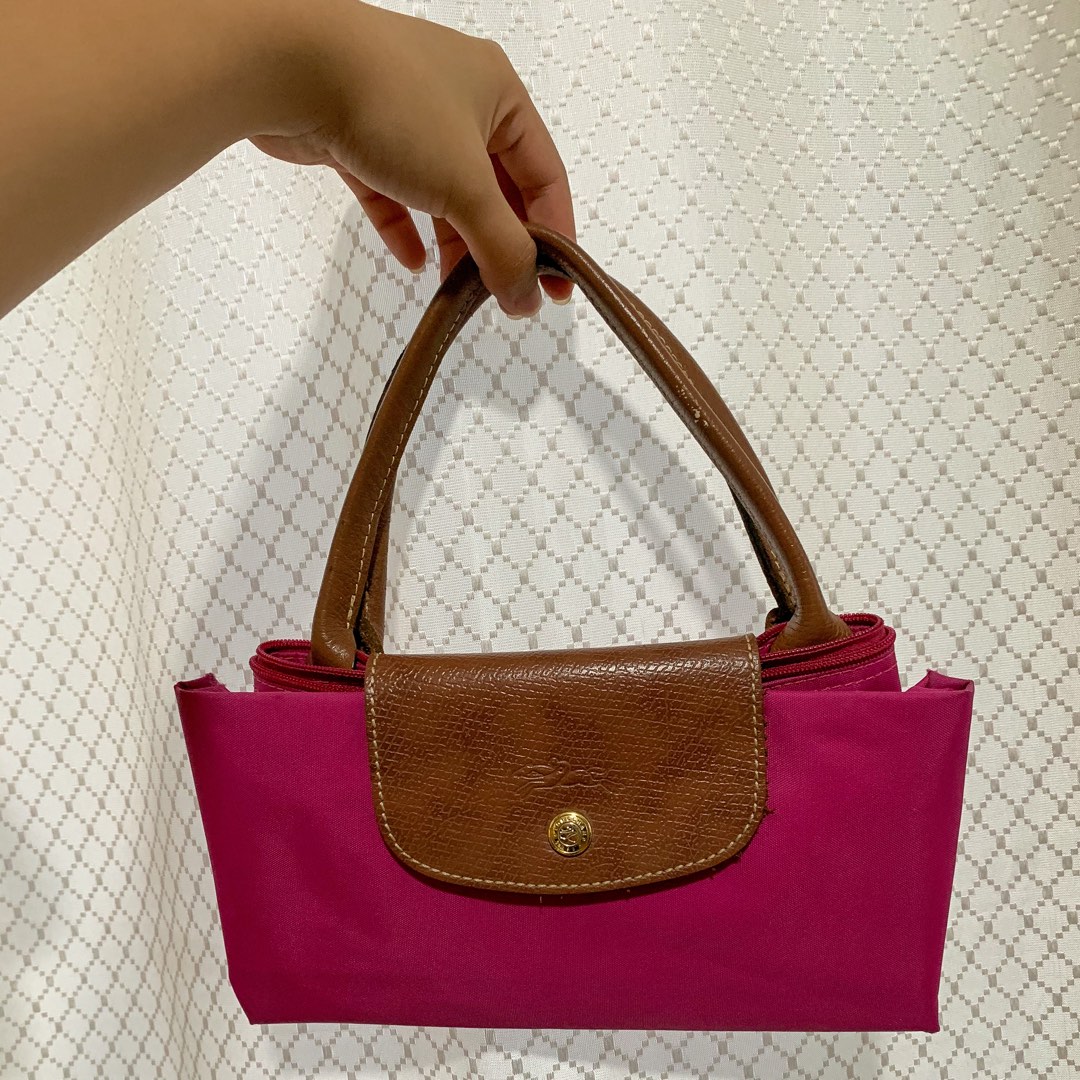 Pre-loved Long Champ Large Short Handle, Women's Fashion, Bags ...