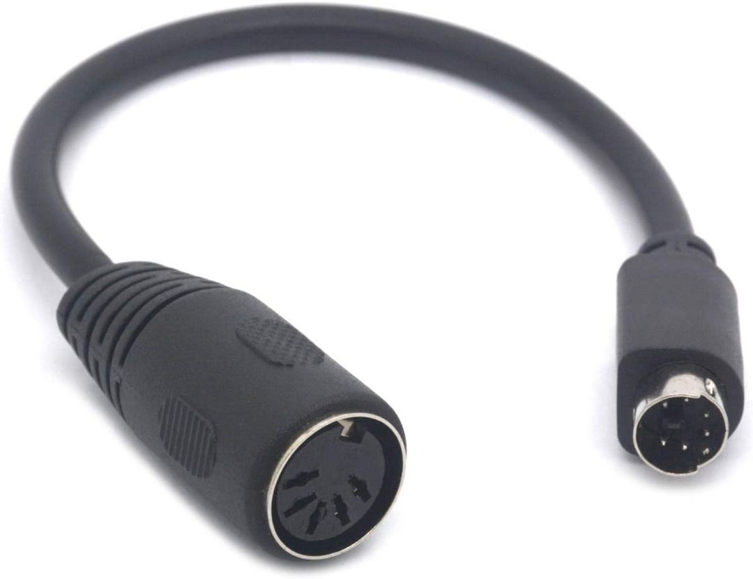 "PS/2 to AT Keyboard Cable Adapter - 6 Pin Mini Din Male to 5 Pin MIDI ...