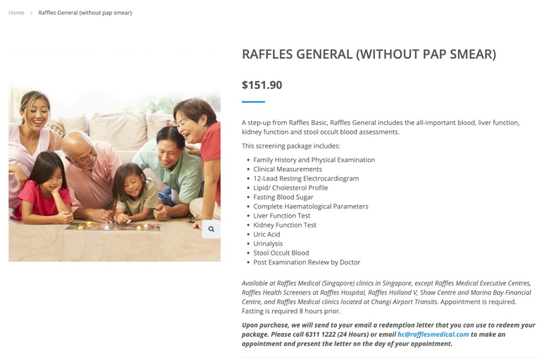 RAFFLES HEALTH SCREENING VOUCHER, Health & Nutrition, Medical Supplies ...