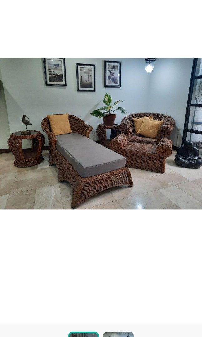Rattan Wicker sala set, Furniture & Home Living, Furniture, Chairs on ...