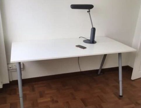 PRELOVED WELL MAINTAINED IKEA STUDY DINING TABLE WHITE, Furniture ...
