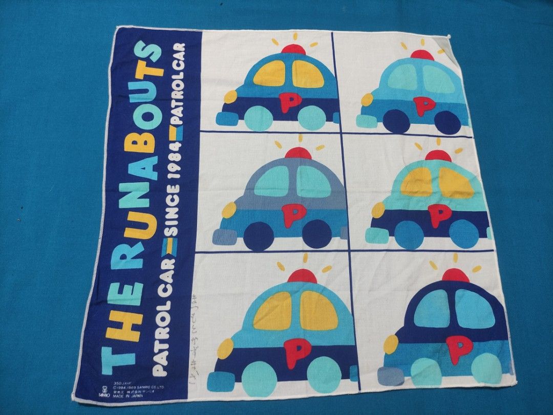 Sanrio The Runabouts Patrol Police Cars Handkerchief Hanky Panyo ...