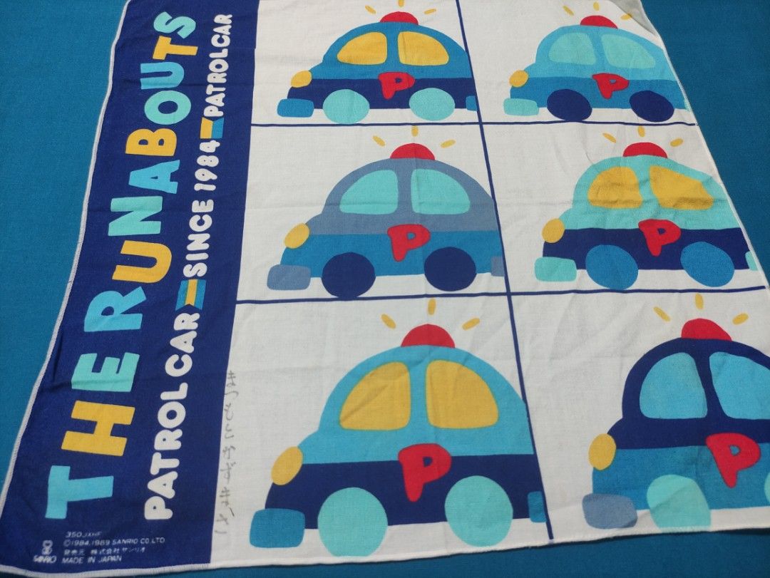 Sanrio The Runabouts Patrol Police Cars Handkerchief Hanky Panyo ...